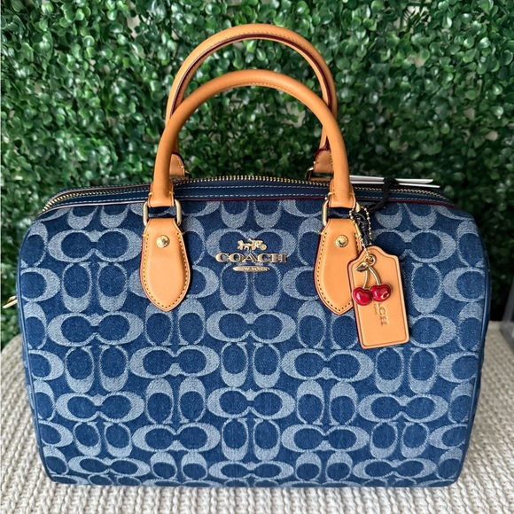 Coach | Bags | Coach Monogram Large Rowan Denim Bag Nwt | Poshmark